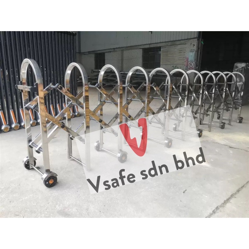 stainless steel expandable barrier high quality Double track | Shopee ...