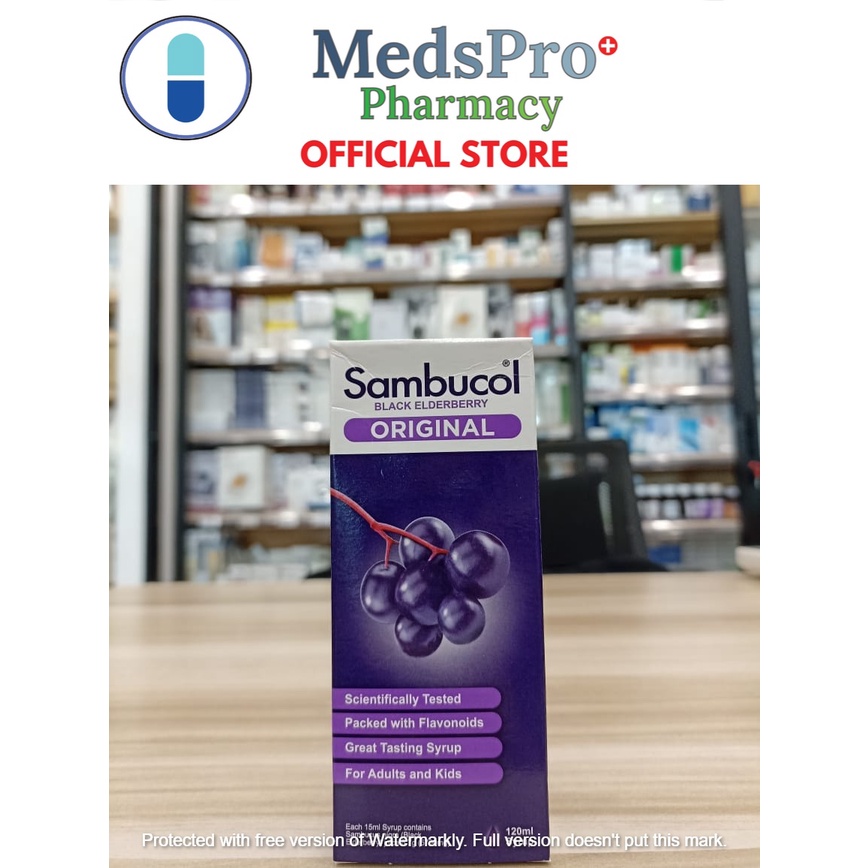 SAMBUCOL ORIGINAL BLACK ELDERBERRY SYRUP 120ML | Shopee Malaysia