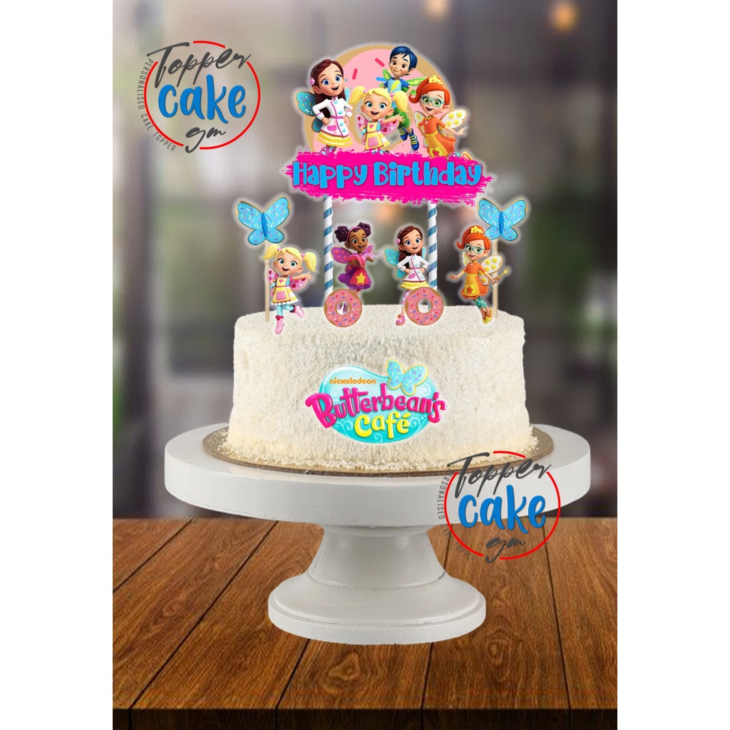 Happy Birthday Topper Cake BUTTERBEAN CAFE (CUSTOM NAME) | Shopee Malaysia