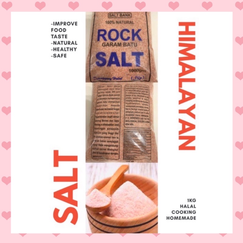 HIMALAYAN SALT GARAM BUKIT HALUS MASAKAN 1KG | Shopee Malaysia