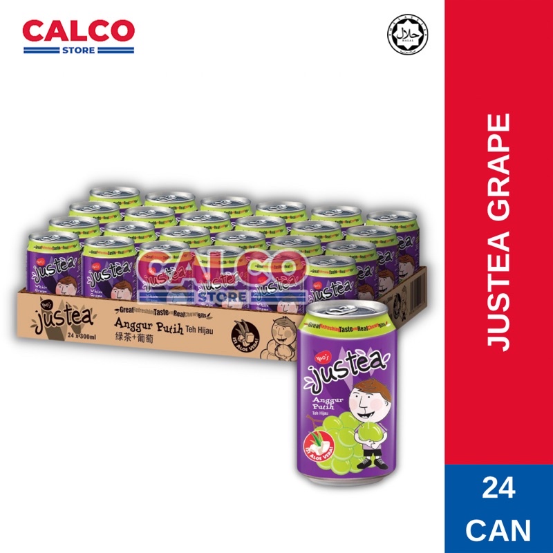 (Halal) Yeo’s Justea Grape Canned Drink 300ml x 24 cans | Shopee Malaysia