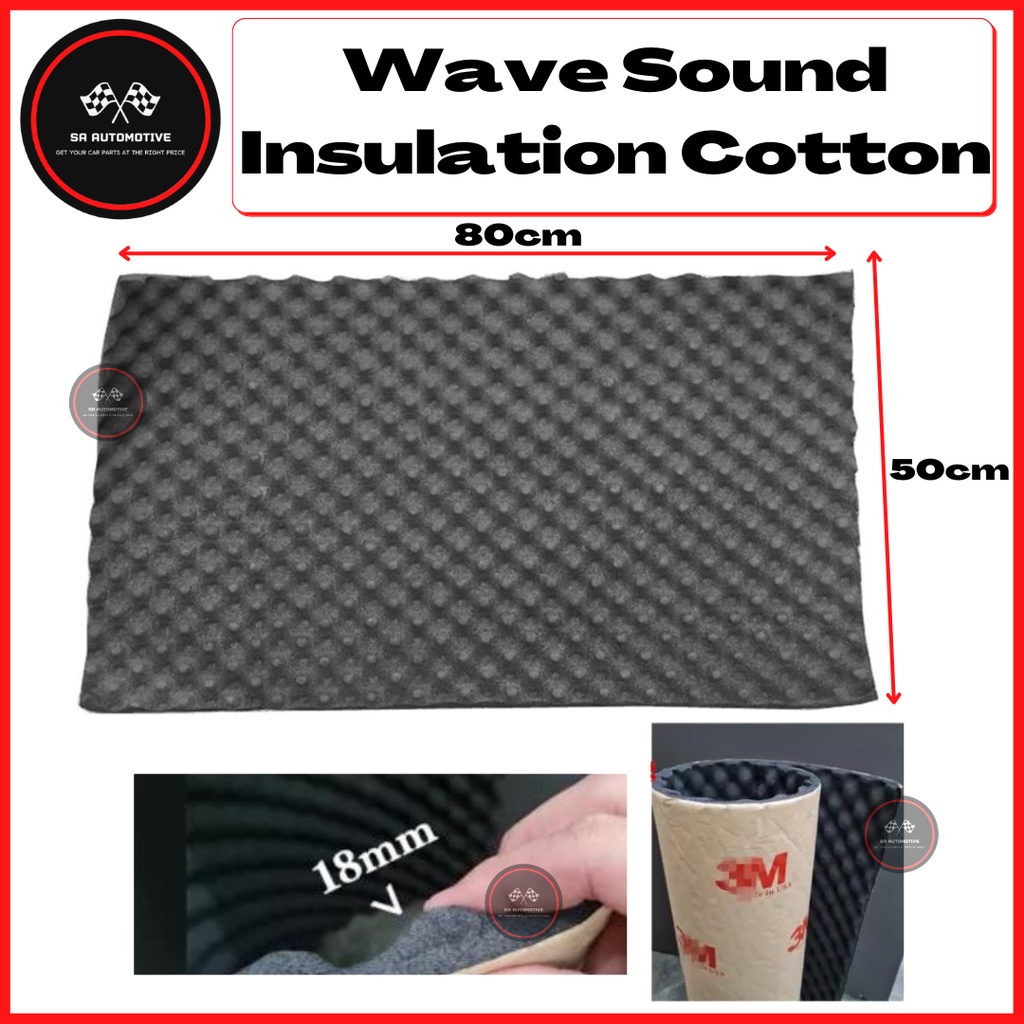 Wave Sound Insulation Cotton Pad 80CMx50CM 3M Acoustic Heat Noise ...