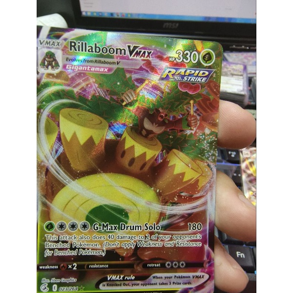 Grass/Leaf Type - Pokemon Card Vmax - Rillaboom Vmax 023/264 | Shopee ...