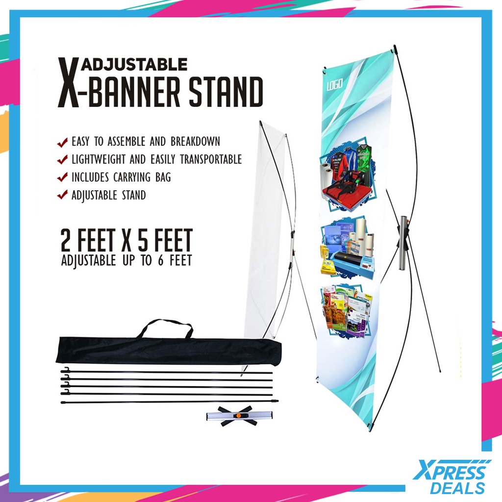 Adjustable X-Banner Stand 2 Feet - 5 Feet | XPD | Shopee Malaysia