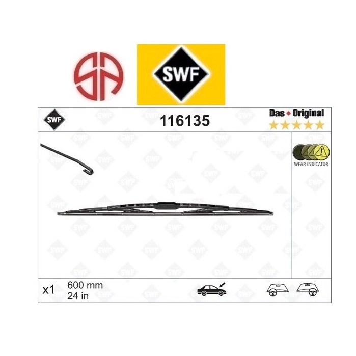 SWF Wiper Blade 24inch” 116135 Mercedes Benz W124 W201 W202 CLK C208 ...