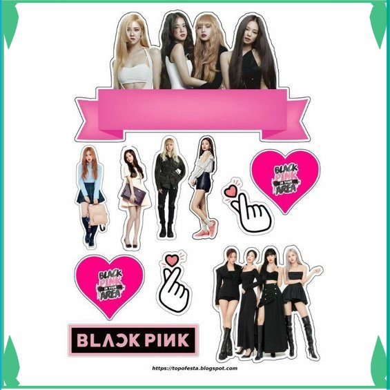 Black PINK TOPPER PRINTING TOPER / BLACK PINK BIRTHDAY CAKE DECORATION ...