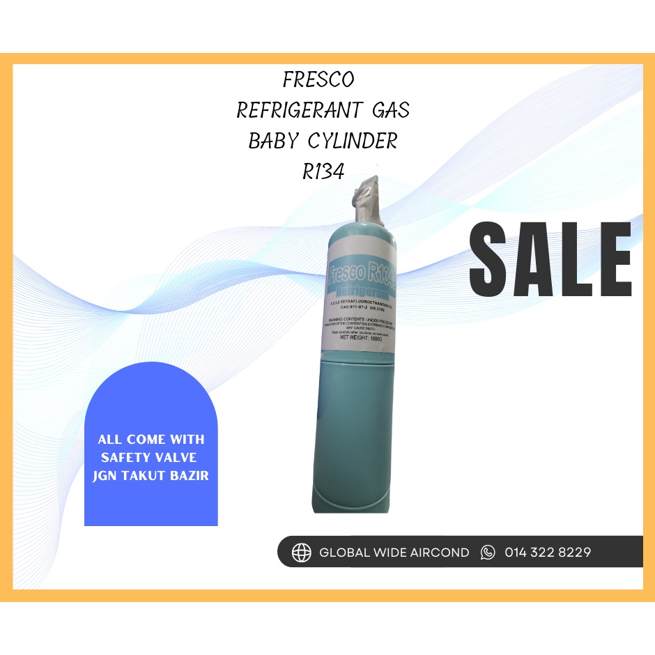 Original Fresco Refrigerant Gas Baby Cylinder/R410a/R22/R134a for Air-Conditioning | Shopee Malaysia