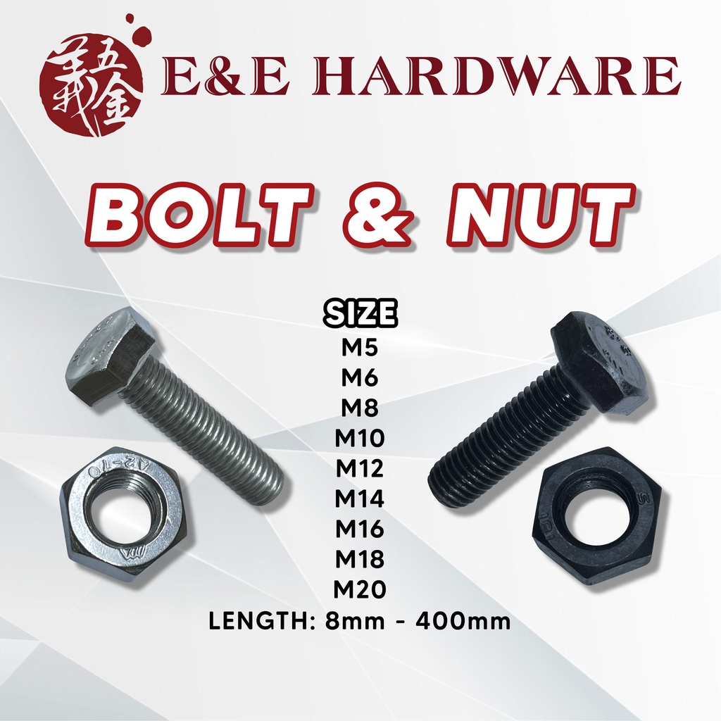 HEXAGON BOLT AND NUT/SCREW/SCREW NUT/SKRU GRADE 8.8(FINE THREAD ...