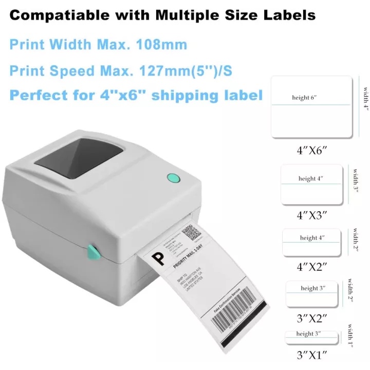 Xprinter XP-426B USB Barcode Shipping Label Printer Thermal Sticker ...