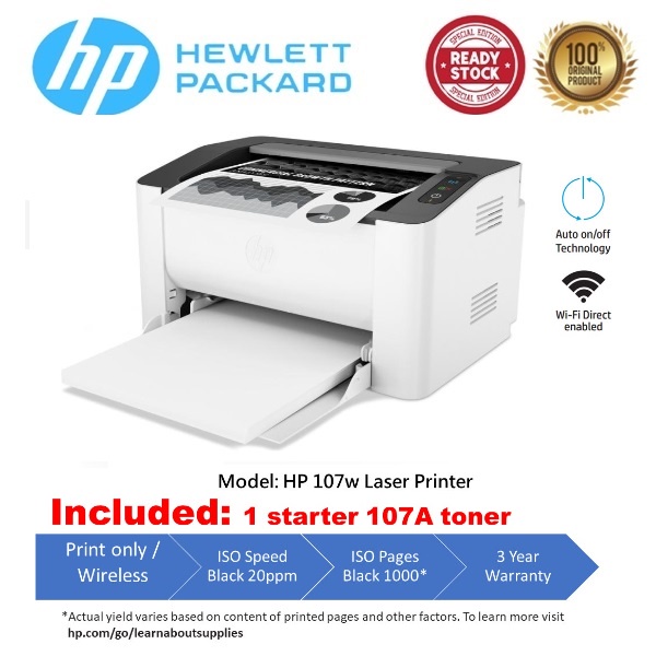 HP Mono Laser Printer 107w 4ZB78A (Wireless) | Shopee Malaysia