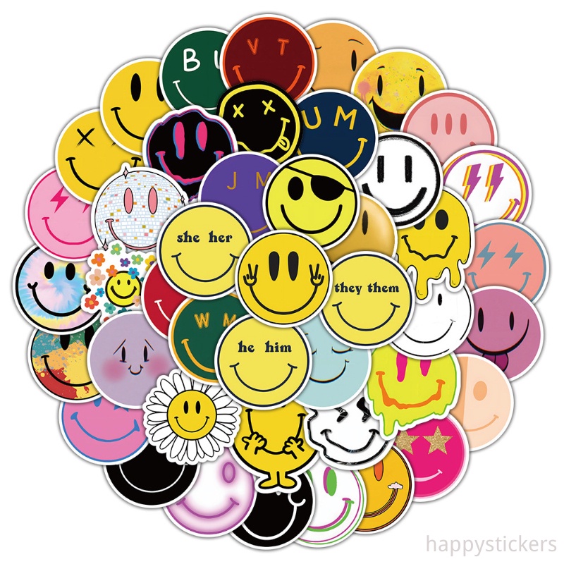 50pcs Smiley Stickers for Teachers & Parents, Happy Smile Stickers ...