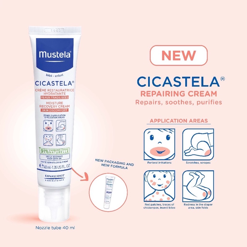 Mustela Cicastela Moisture Recovering Cream 40ml FREE sachet samples ...