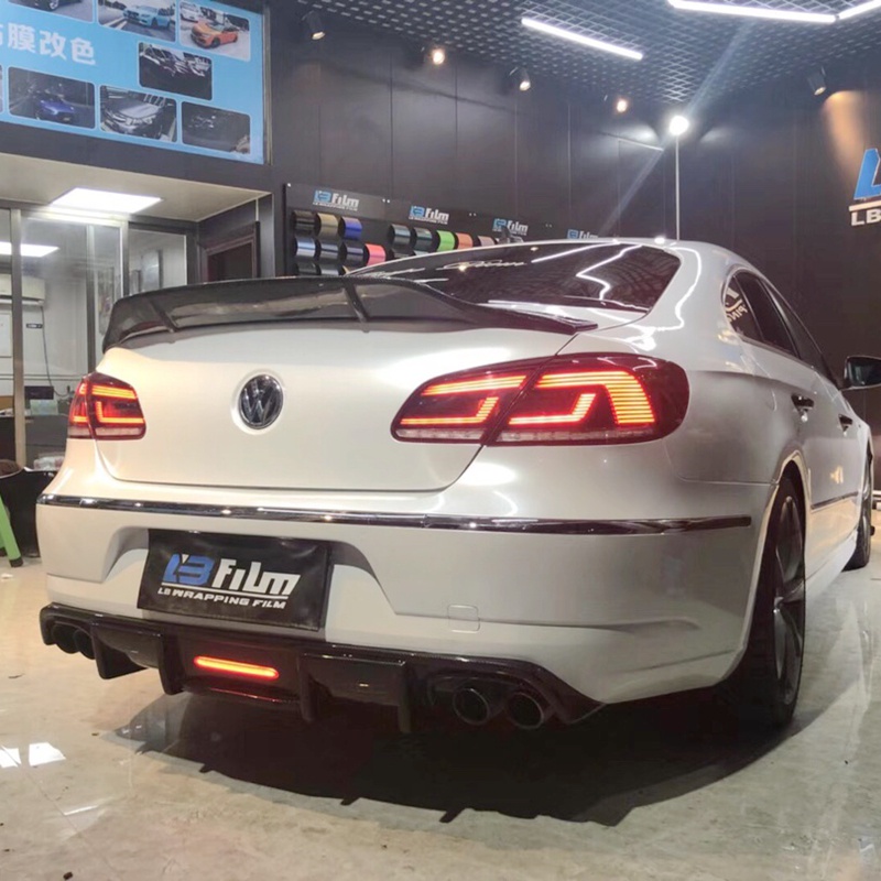 Carbon Fiber ABS Rear Lip With LED Light for Volkswagen Passat CC VW CC ...