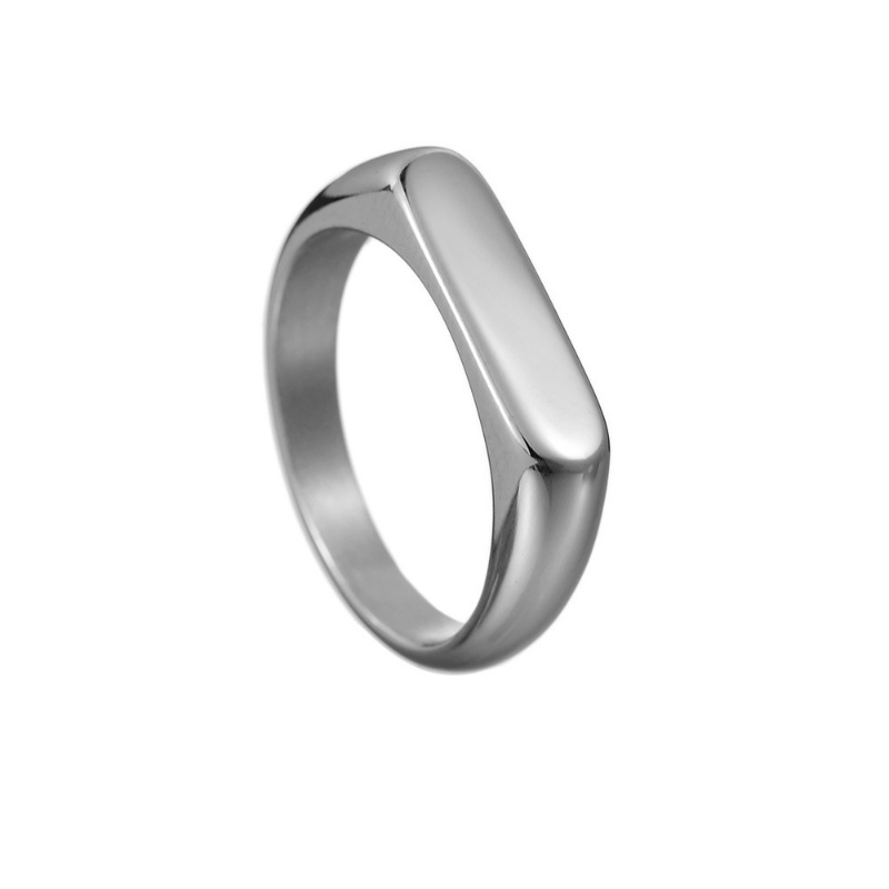Brand new 4mm wide flat plane ring,simple style men and women stainless ...