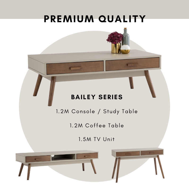 Alle - BAILEY Coffee Table / Meja Kopi Ruang Tetamu / Wooden Coffee ...