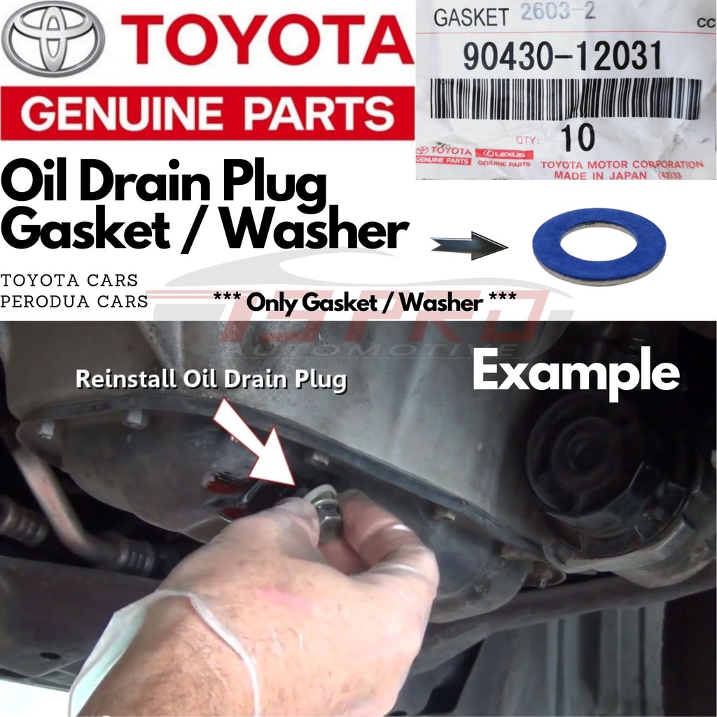 (1pc)[12mm] Toyota Vios Altis Camry Perodua Myvi Axia Genuine Oil Sump ...