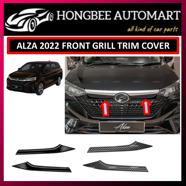 ALZA D27A 2022-2024 FRONT GRILL TRIM COVER CARBON FIBER / PIANO BLACK ...