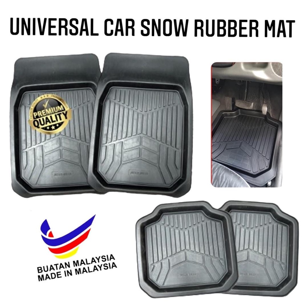 Universal Car Anti Slip Snow Bowl Shape Rubber Floor Mat Getah Kereta ...