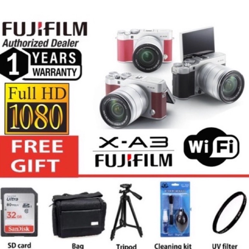 (NEW)Fujifilm XA7 XA5 XA3 XA2 XA20 XA10 original kit lens + full combo ...