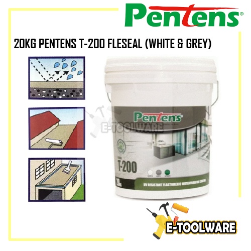 Pentens Fleseal T-200 UV Resistant Elastomeric Waterproofing Coating 20kg | Shopee Malaysia