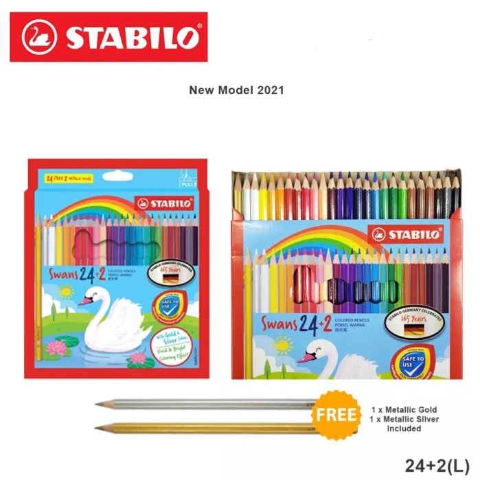 (FREE 2 + 24 PCS) STABILO SWANS COLOR PENCILS (PER UNIT) | Shopee Malaysia