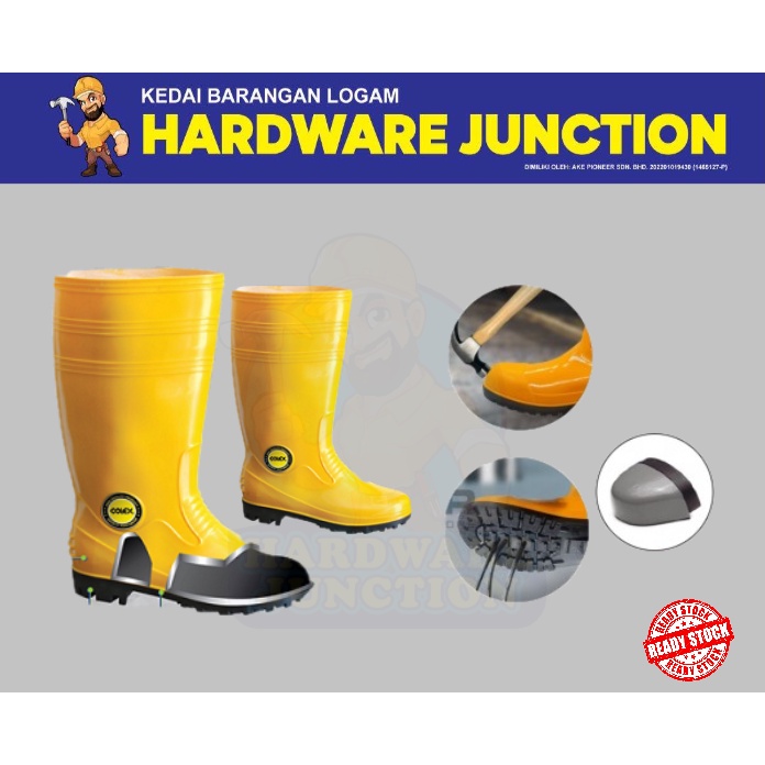 COLEX RUBBER YELLOW STEEL TOE CAP | RUBBER SAFETY RUBBER BOOTS | Shopee ...