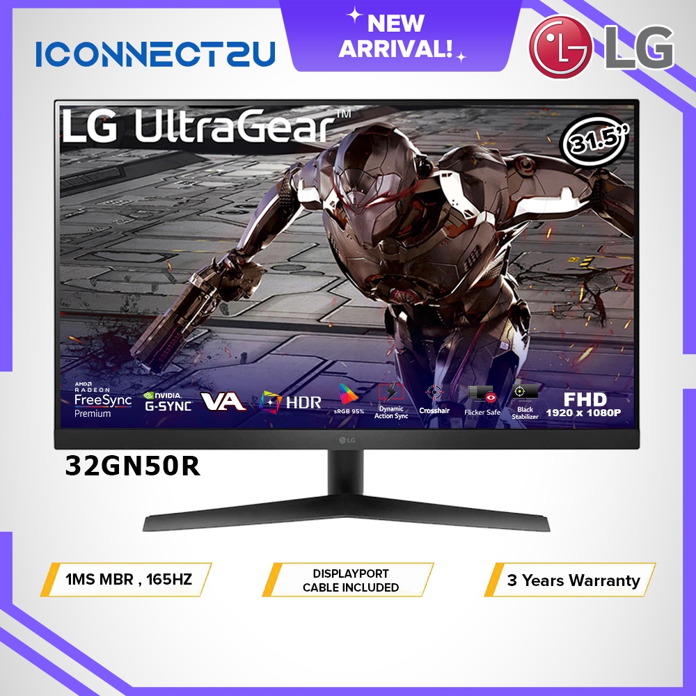 LG 32GN50R 32'' UltraGear FHD 165Hz HDR10 Monitor with G-SYNC ...