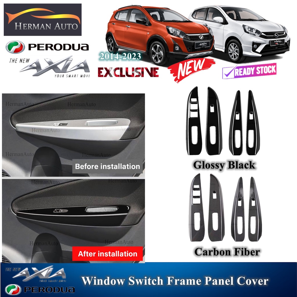 HermanAuto Perodua Axia 2014-2022 Window Switch Frame Panel Cover Axia ...