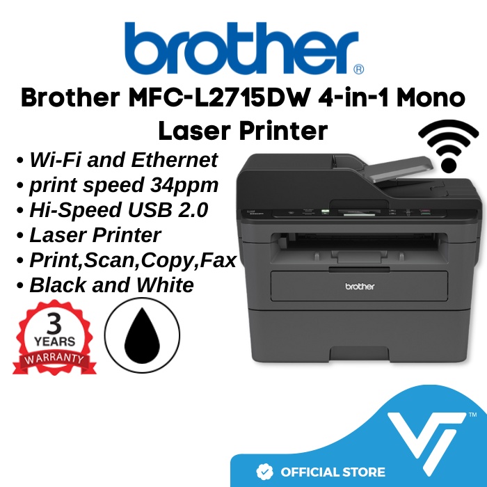Brother MFC-L2715DW Laser Printer All in One Mono (Multi-Function ...