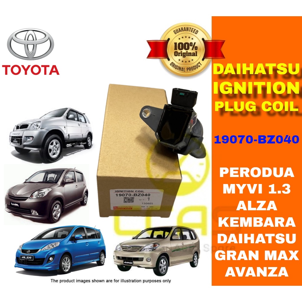 Toyota AVANZA Perodua MYVI ALZA KEMBARA IGNITION PLUG COIL 19070-BZ040 ...