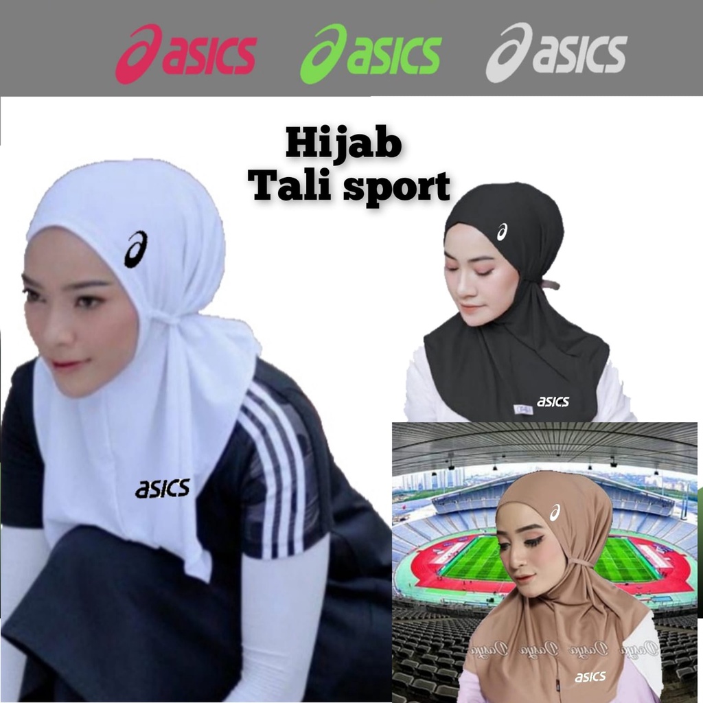 Hijab mryam tali sport voly hijab sport bergo Plain hijab Badminton gym ...