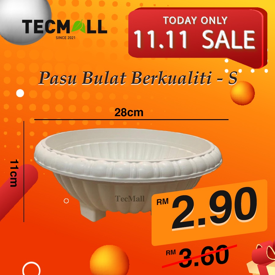Pasu Bunga Plastik Bulat Yang Berkualiti /Round Flower Pot 圆型塑料花盆 /Pasu ...