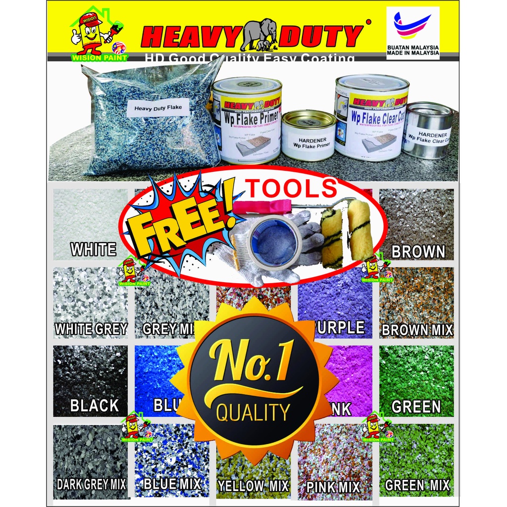 ( RM158.90!!) HEAVY DUTY Full Set Epoxy Colour Flake Coating ( FREE ...