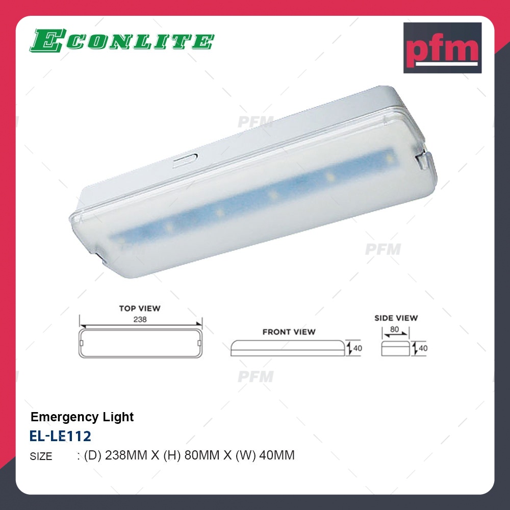 ECONLITE EMERGENCY LIGHT / EMERGENCY FITTING LED HIGH EFFICIENY LE 112 ...