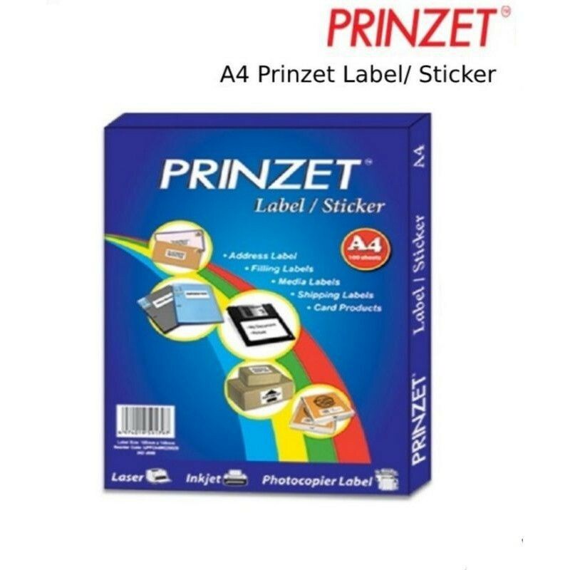 (100 Sheets) Prinzet 210mm x 297mm (A4 Size) Label Sticker Paper | Shopee Malaysia