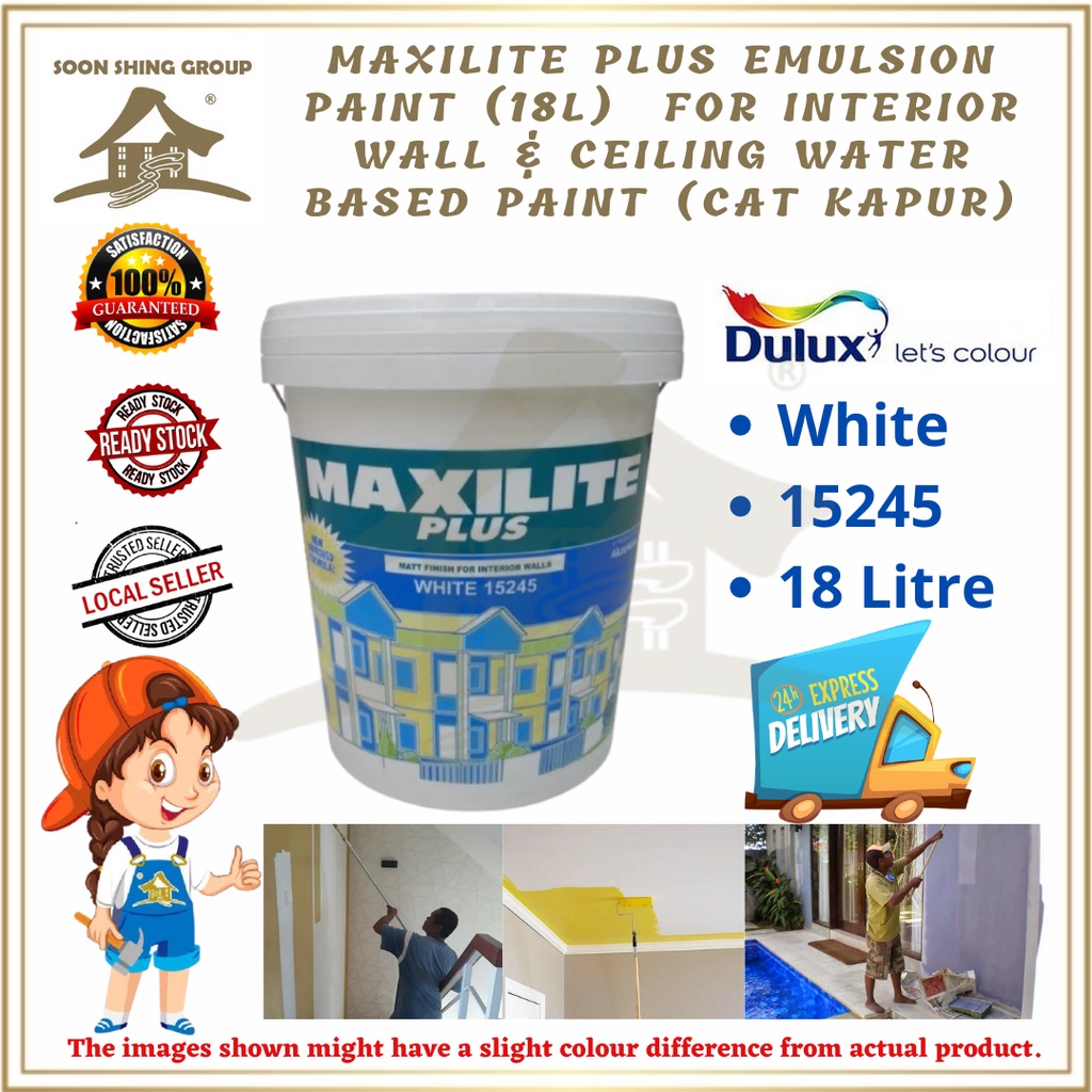 Maxilite Plus Emulsion Paint 18L Interior Wall/ Cat Kapur/ Cat untuk ...