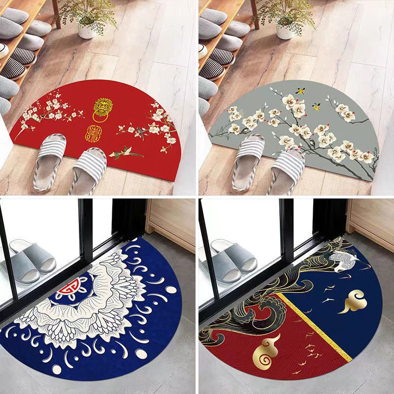 Semi-Circle Doormat 2023 CNY decor Anti Slip Washable Carpets Chinese ...