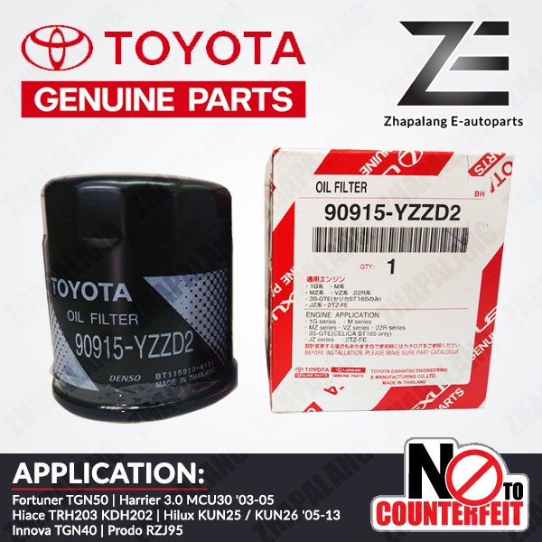 Original Toyota D2 Oil Filter 90915-YZZD2 INNOVA HILUX HARRIER FORTUNER ...