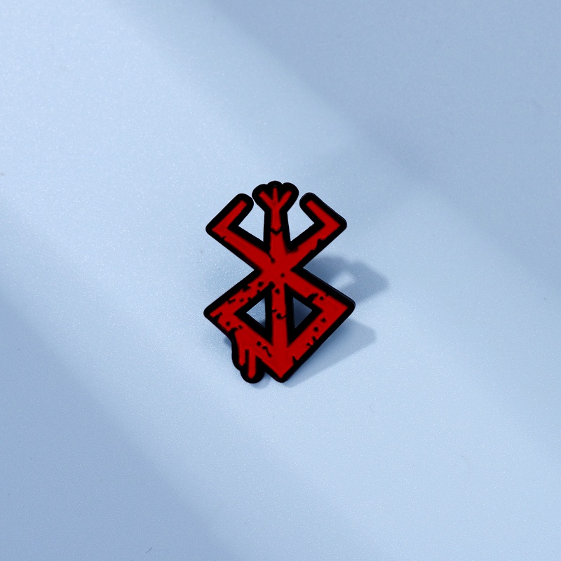 Berserk Enamel Pins Brooch Red Nordic Sign Brooches Lapel Badges Punk ...