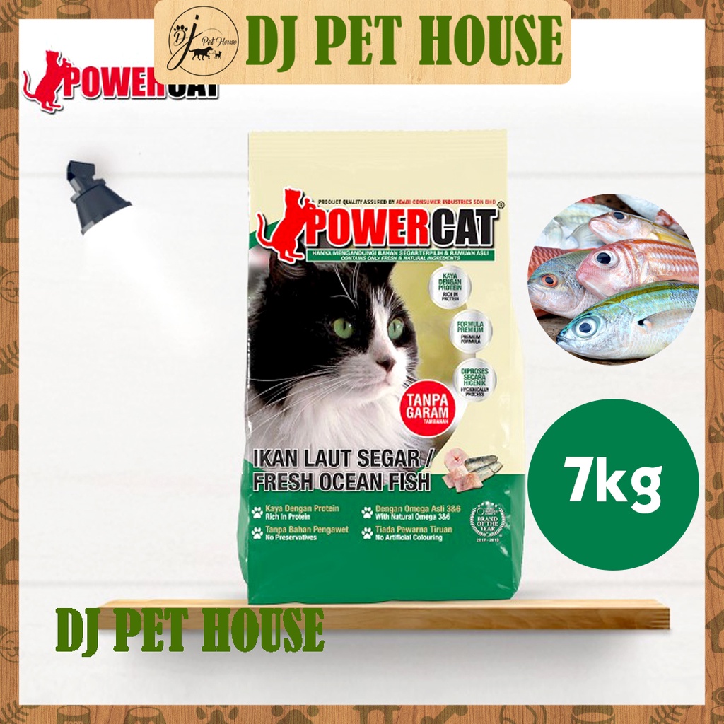 Power Cat Fresh Ocean Fish Cat Food 7kg Makanan Kucing / Dry Cat Food ...