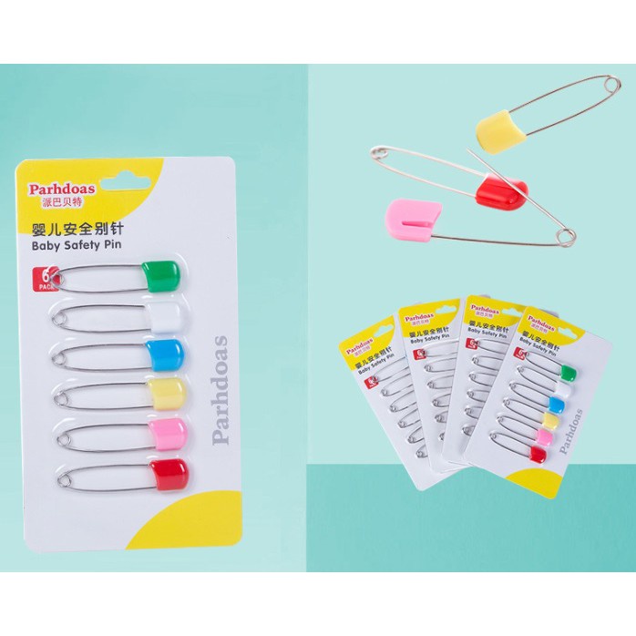 6 Pcs Baby Napkin Safety Pin Diaper Pins Nappy Clip for Infant Baby Pin Napkin Kids Safety Nappy ...