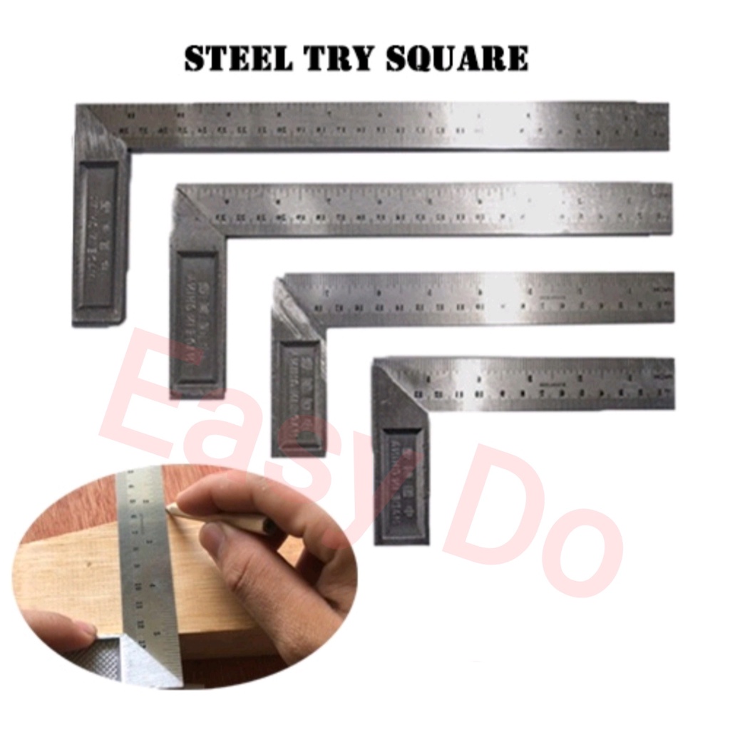 6” 8” 10” 12” TRY L-Square Angle Ruler ; Pembaris Sesiku L ，Steel ...