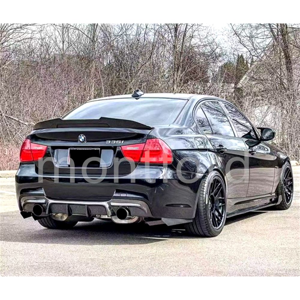 Black/Carbon Fiber Look E90 Car Rear Trunk Lip Spoiler Wing Lip PSM ...