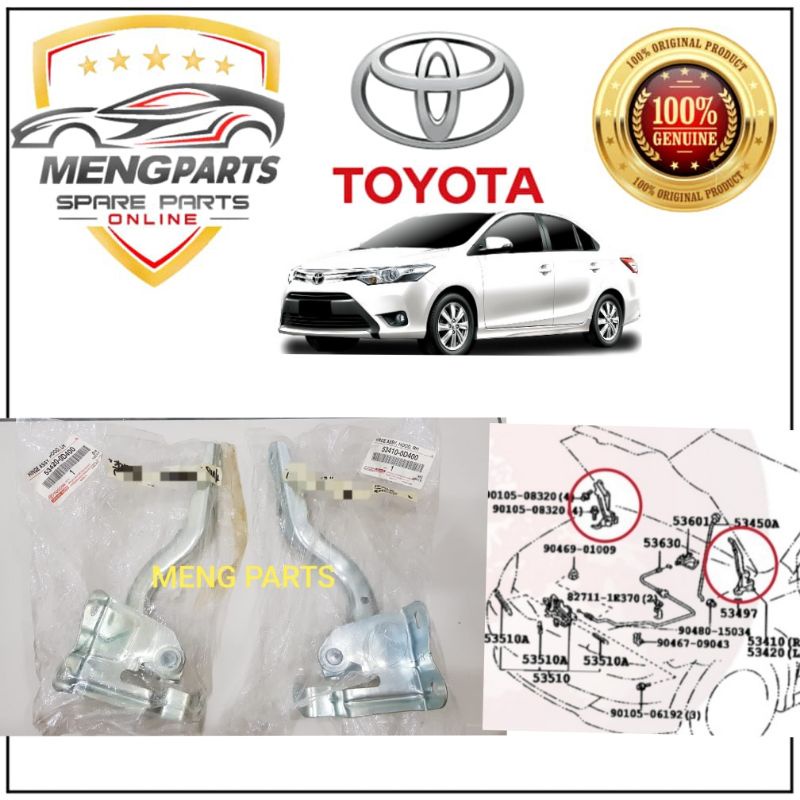 ORIGINAL TOYOTA VIOS NCP150 & NSP151 2013Y-2019Y FRONT BONNET HINGE RH ...