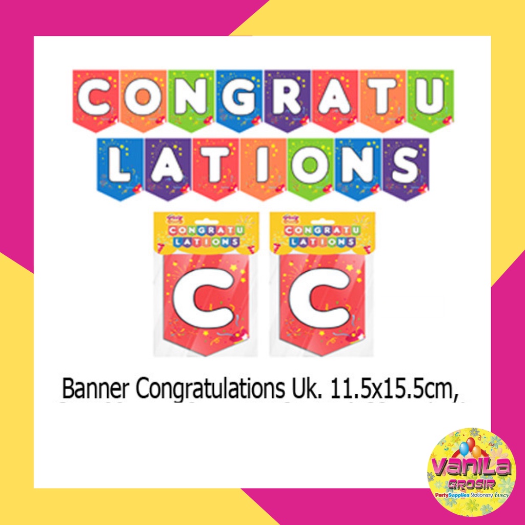 (1 Set) Triangle banner, Congratulations banner, banner | Shopee Malaysia