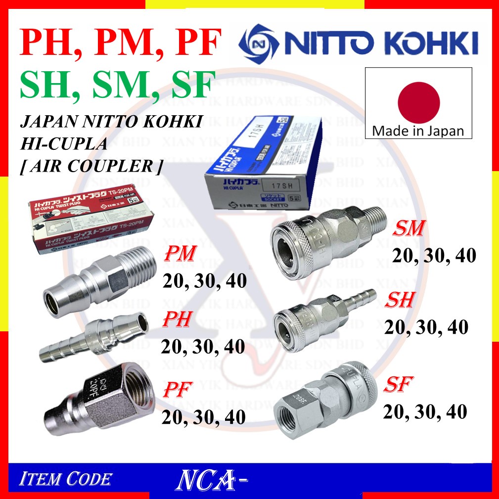 NAC- [PER 1PC] 100% ORIGINAL NITTO KOHKI HI CUPLA AIR COUPLING | NITTO AIR COUPLER | NITTO QUICK ...