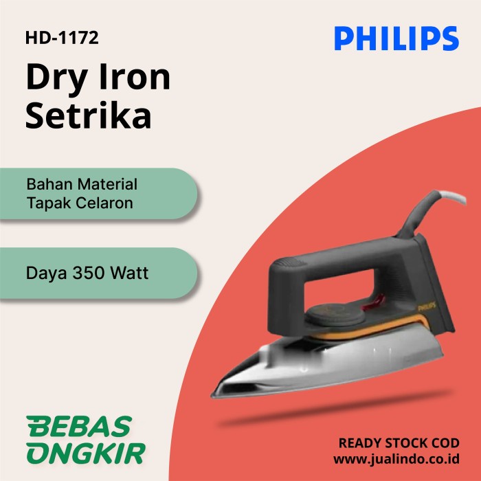 Dry IRON Electric IRON PHILIPS HD 1172 Best Service | Shopee Malaysia