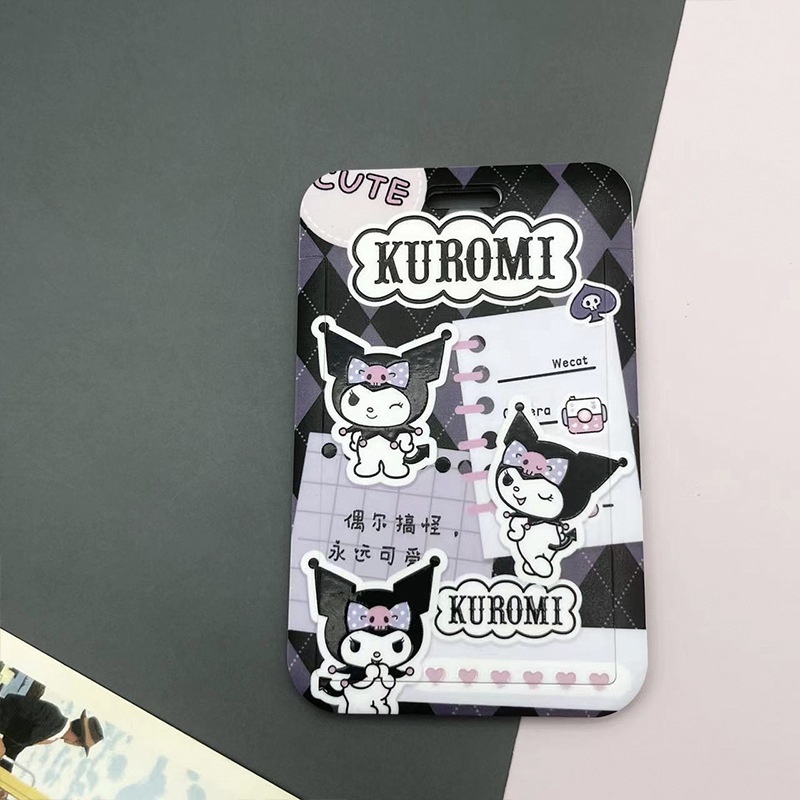 Kuromi Card Holder with Cartoon Pendant Anime Doll For Campus Cards ...