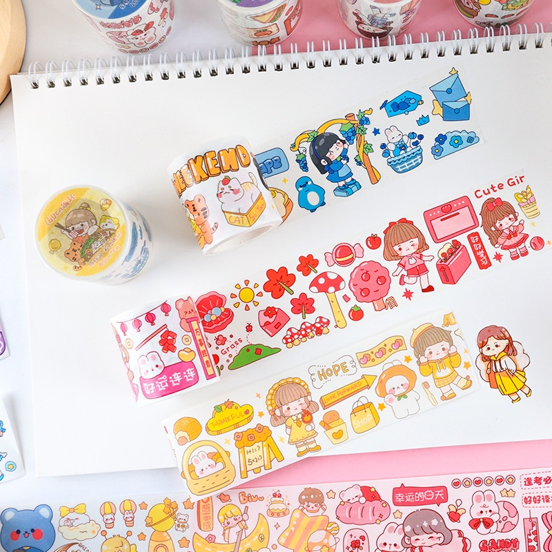 5 Meters Cartoon Girl Series Special Washi Tape Stickers Student ...