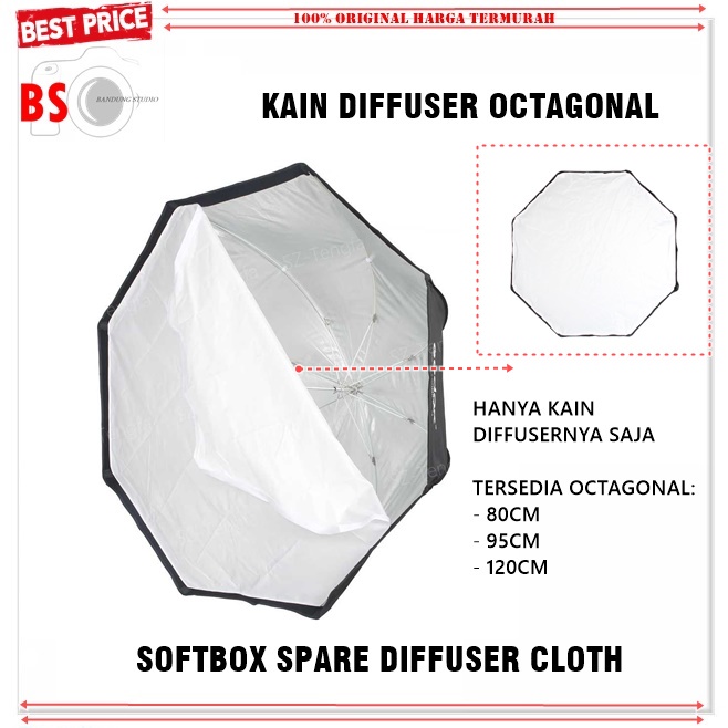 Octagonal Flash Diffuser Fabric White Cover for Octagonal Softbox 80cm ...